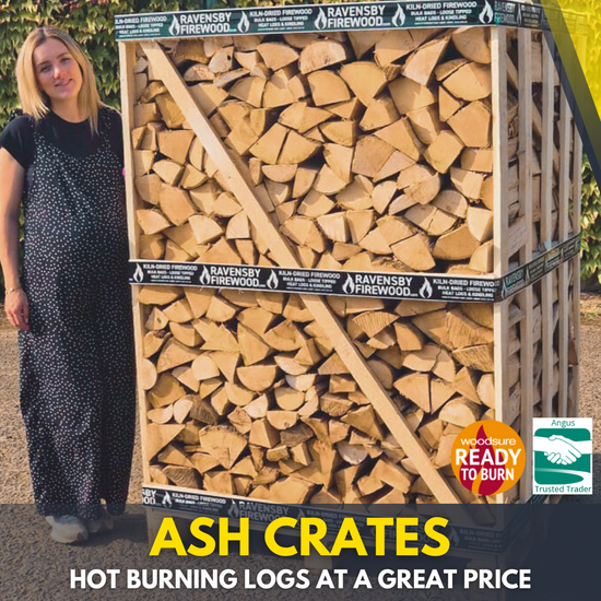 Kiln-Dried Ash Logs | Bulk Firewood Crates | Free UK Delivery